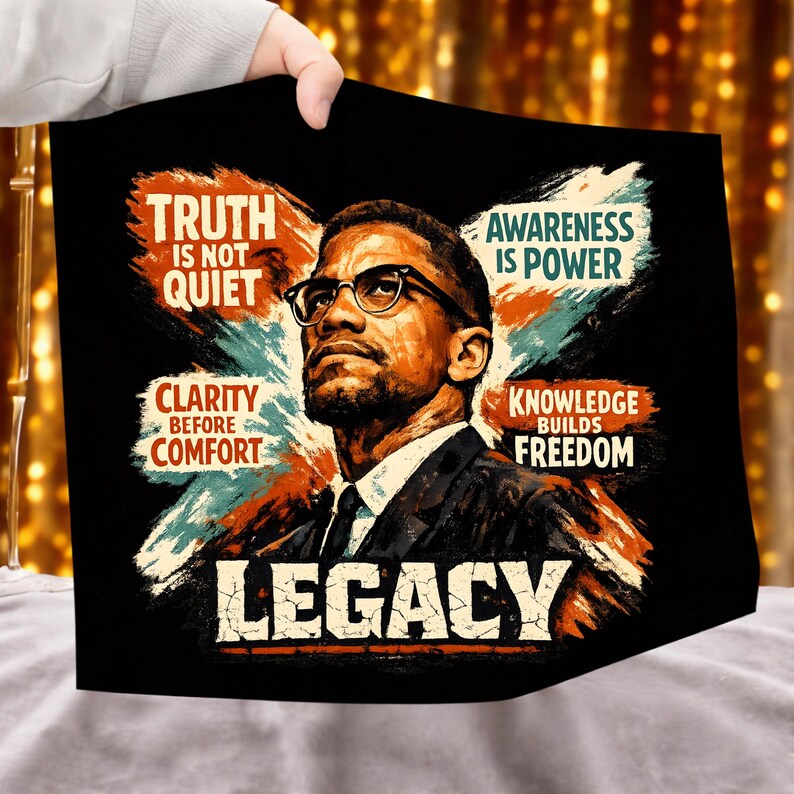 Malcolm X Legacy PNG | Black History Month Design | Civil Rights Leader ...