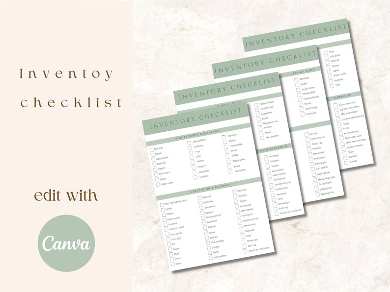 Digital Inventory Airbnb, Inventory Checklist for Airbnb, Rental ...
