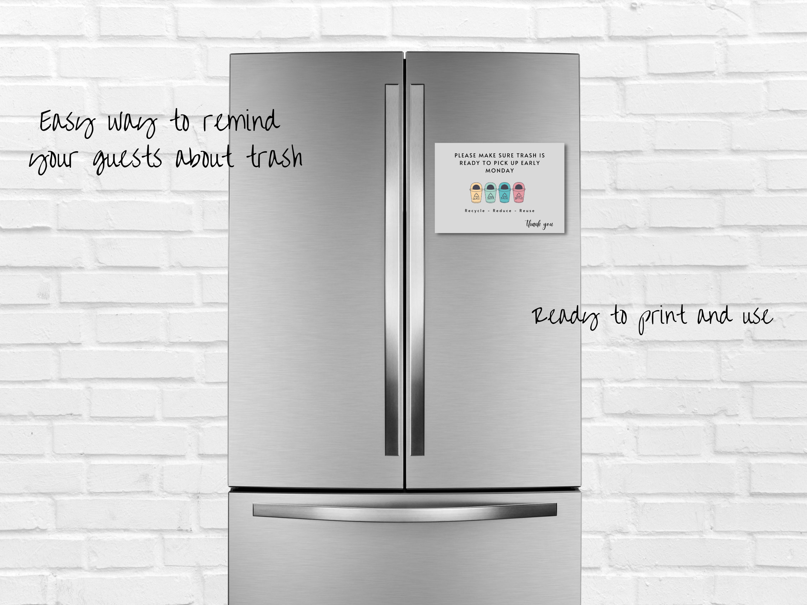 Airbnb Trash Sign, One Page Airbnb Editable Sign, Eco Friendly Trash ...