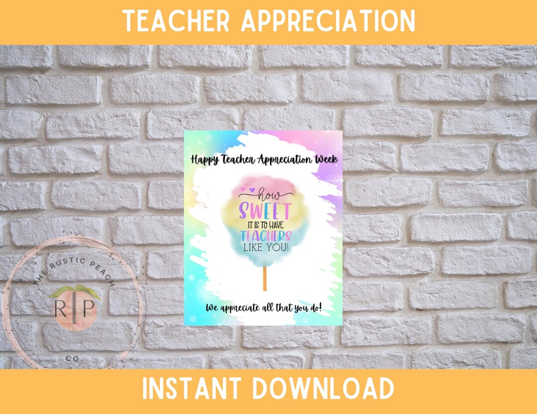 How Sweet It is Teacher Tag Printable, Candy Teacher Gift, Teacher ...