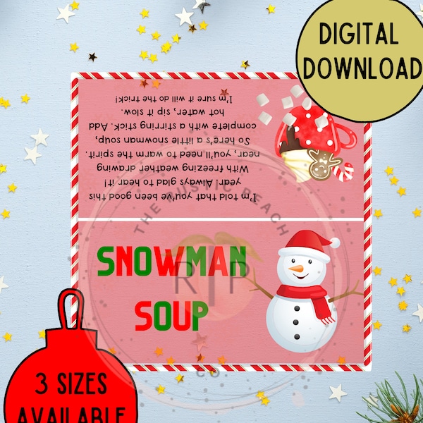 Snowman Soup Poem - Etsy