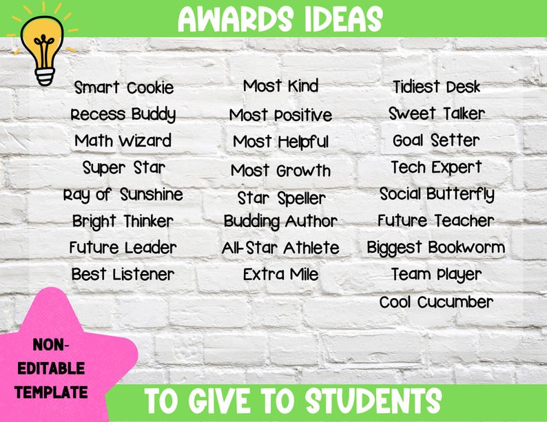 Blank Student Award Certificate Printable, End of Year Classroom Awards ...