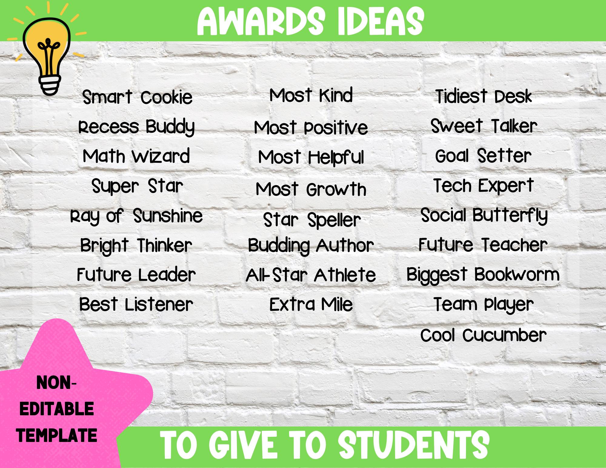 Blank Student Award Certificate Printable, End of Year Classroom Awards ...