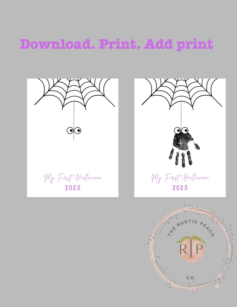 Halloween Spider Handprint Art: Keepsake Craft (digital Download, 8 ...