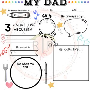 All About My Dad INSTANT DOWNLOAD, Father's Day Printable, Interview ...