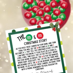 Christmas Story M&M Nativity Legend INSTANT DOWNLOAD Gift Tags Gift ...