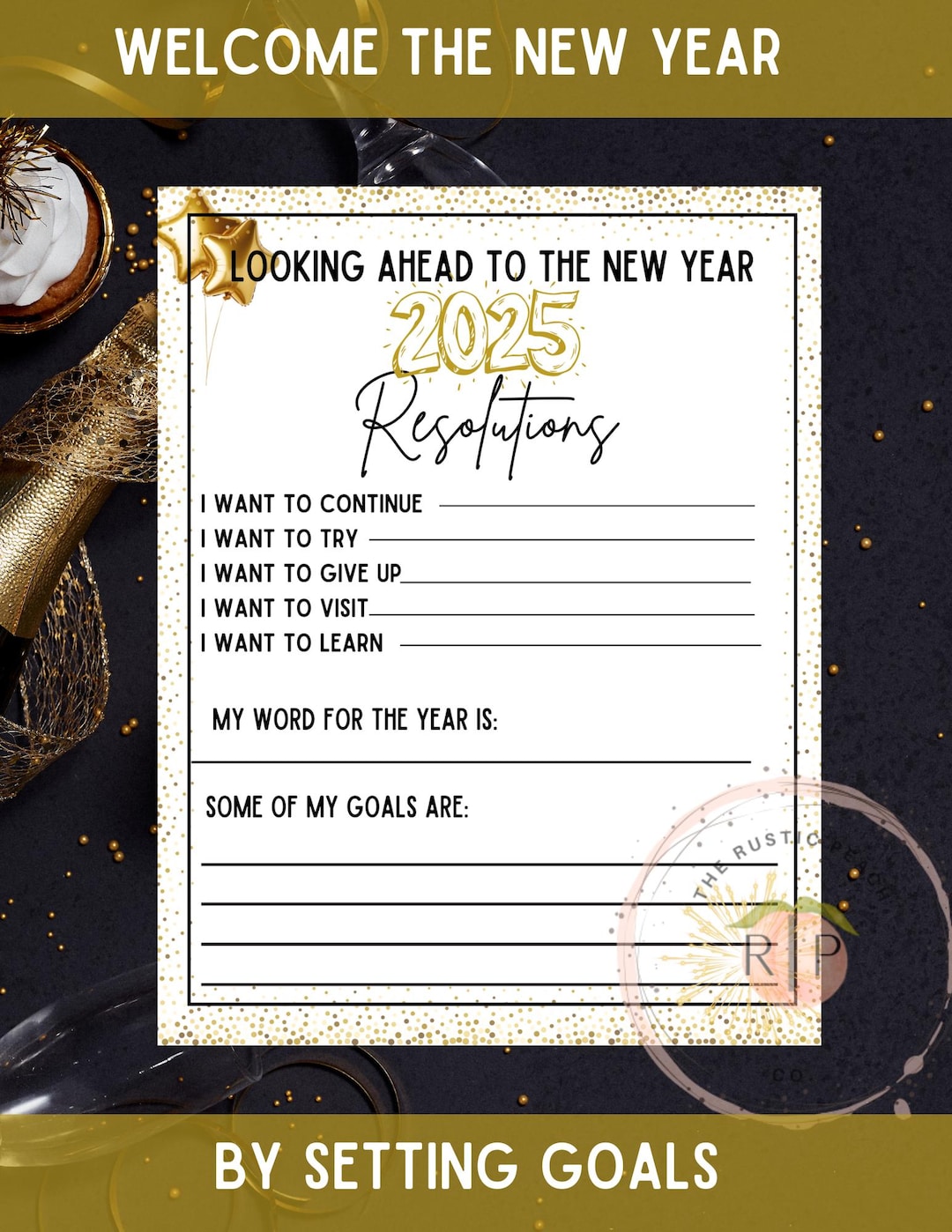 2025 New Year's Resolutions Page - Printable Digital Download, End of ...