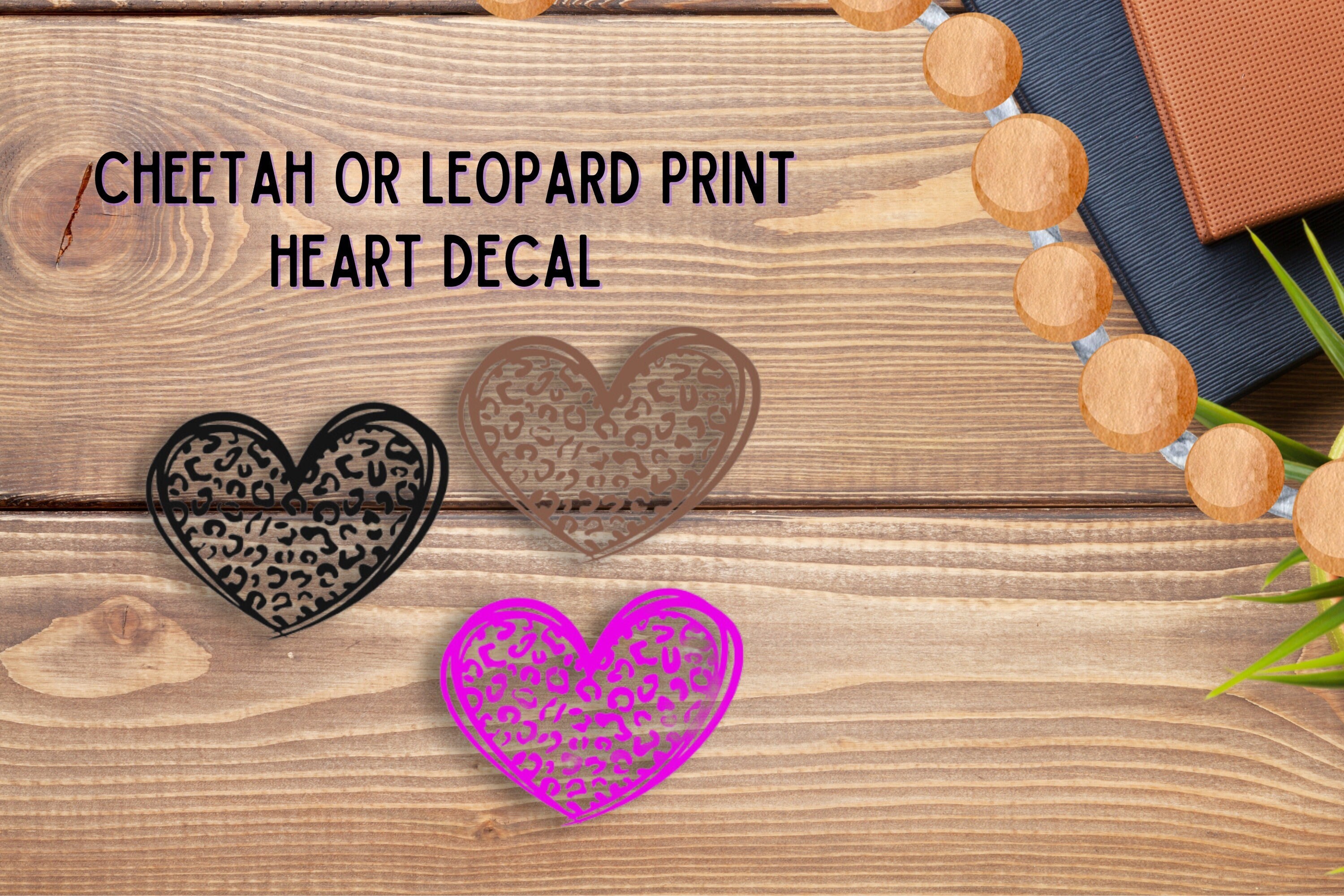 Cheetah Decal Leopard Decal Heart Decal Cheetah Heart - Etsy