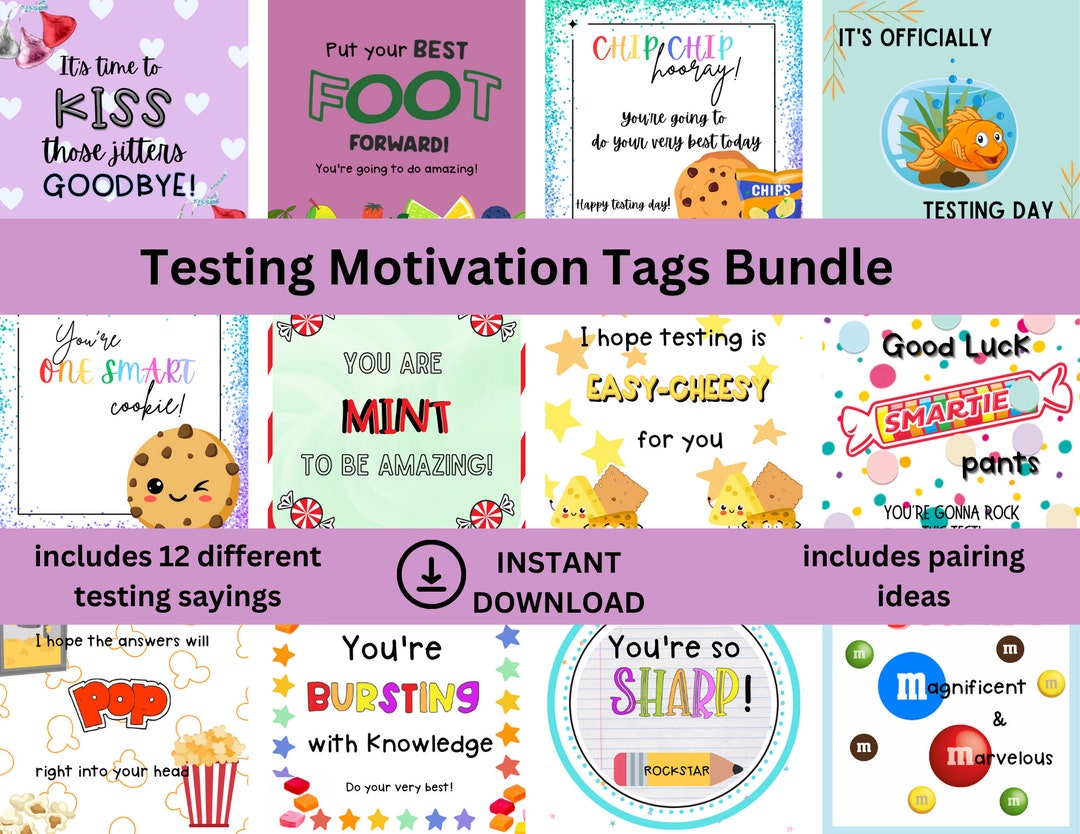 Testing Motivation Tags Candy Testing Gift Tags Smart Cookie Smartie ...