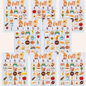 Fall Bingo, 16 Fall Bingo Cards, Fall Picture Bingo, Autumn Bingo, Autumn Activity, Kids Autumn ...