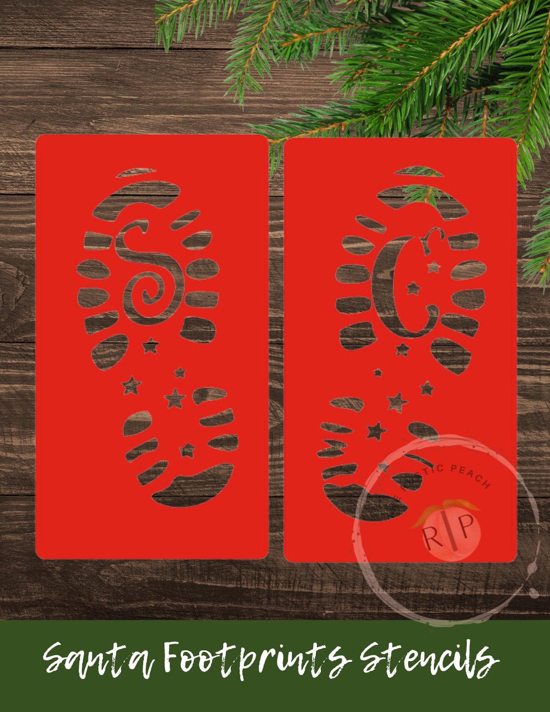 Santa Footprint Stencils, Snow Footprint, Santa's Boots, Santa Clause ...