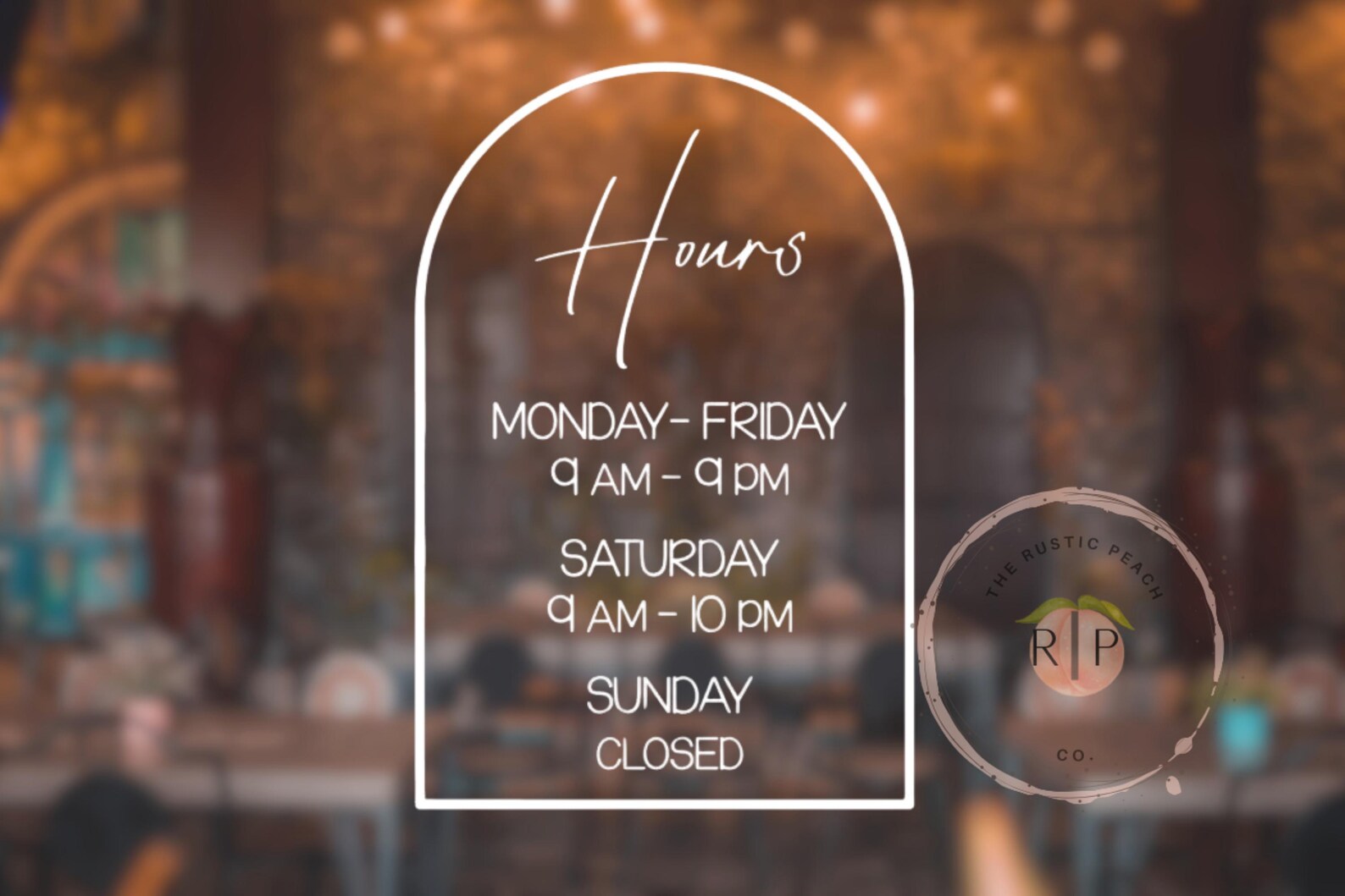 Personalized Business Hours Decal, Custom Window Door Lettering ...
