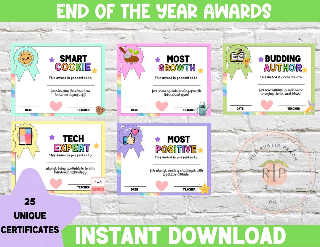 Classroom End of Year Awards| Student Certificates | Printable ...