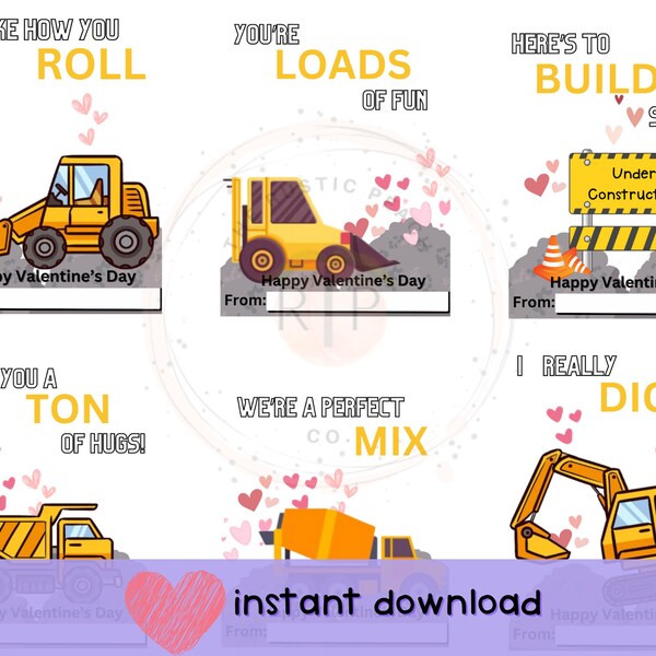 Construction Valentine - Etsy