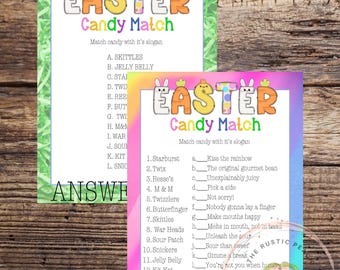 Easter Candy Match Game, Easter Games for Kids & Adults, Printable ...