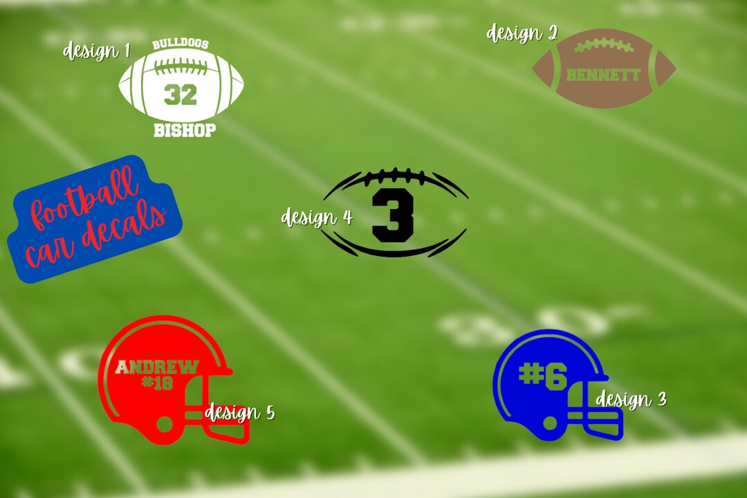 Custom Football Number Decal for Car, Sports Water Bottle Sticker ...