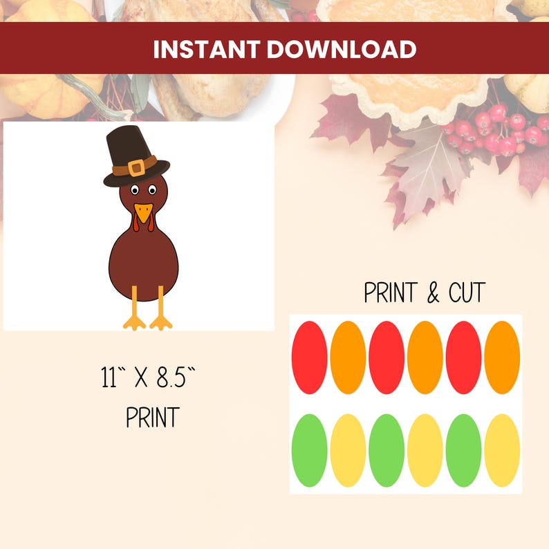 Thanksgiving Turkey Game Printable Pin the Feathers on the Turkey ...