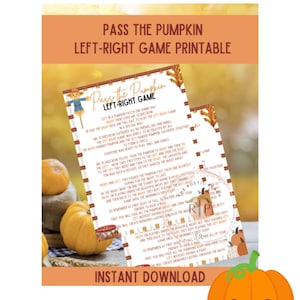 Pass the Pumpkin Game Fall, Halloween Printable, Left Right Game ...