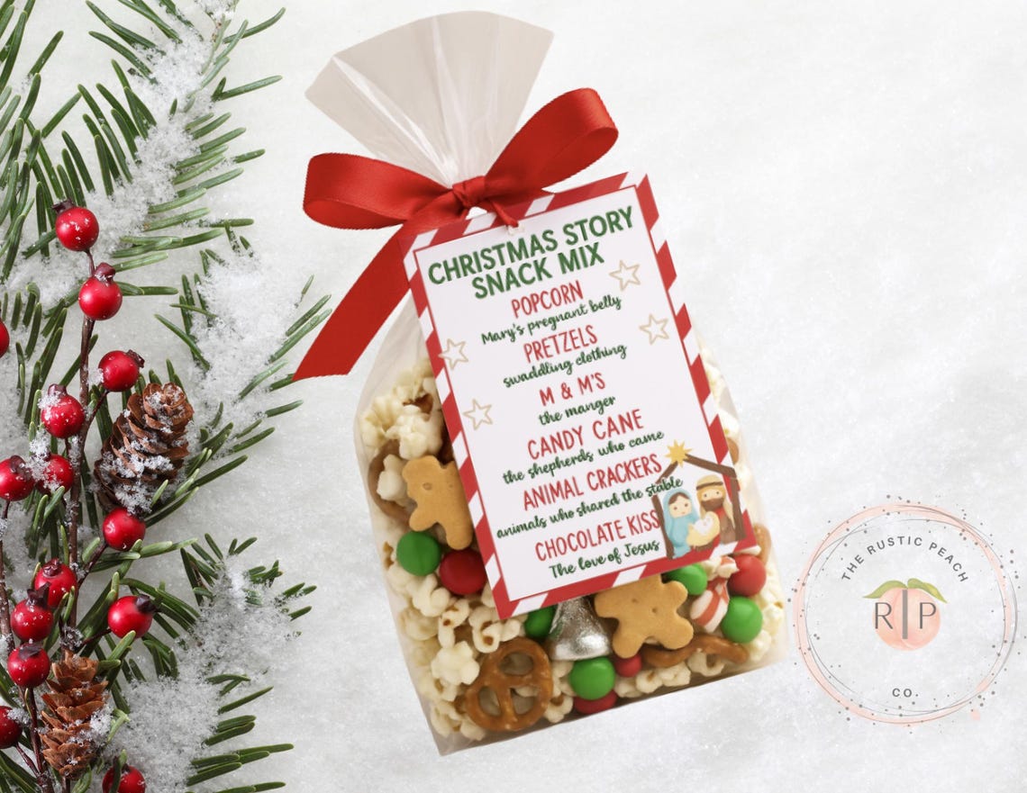 Christmas Story Snack Mix Gift Tag Printable, Stocking Stuffer Treat ...