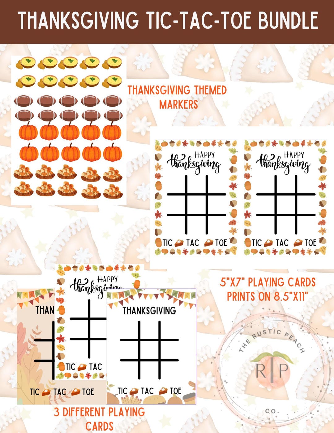 Thanksgiving Game - Tic Tac Toe - Party Favor-bundle - Etsy