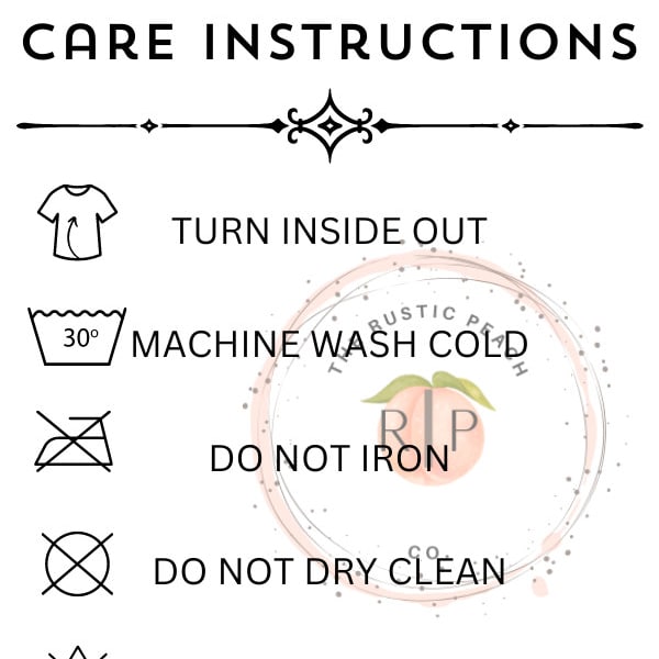 Wash Care Instructions Pdf - Etsy