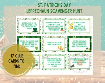 St Patricks Day Scavenger Hunt, St Patricks Day Treasure Hunt Printable ...