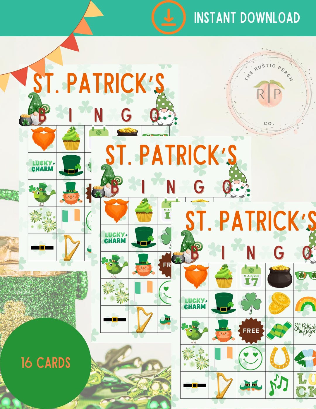 St. Patrick's Day Bingo, St. Patrick's Bingo Cards, St. Patrick's Day ...