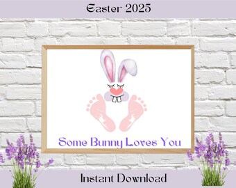 Easter Printable | Some-bunny Loves You | Kids' Footprint Keepsake ...
