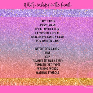 Care Instructions Bundle, Print and Cut Instructions, Sublimation Care ...