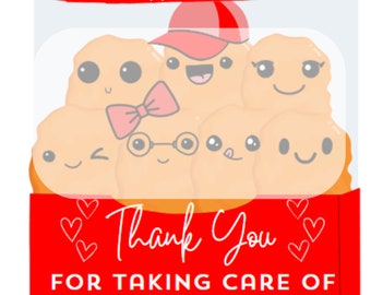 PRINTABLE Chicken Nugget Gift Card Holder, Teacher Thank You, Teacher ...