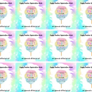 How Sweet It is to Have Teachers Like You Tag Template, Teacher ...