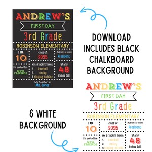 Chalkboard Back to School Sign, First Day of School Sign, School Sign ...