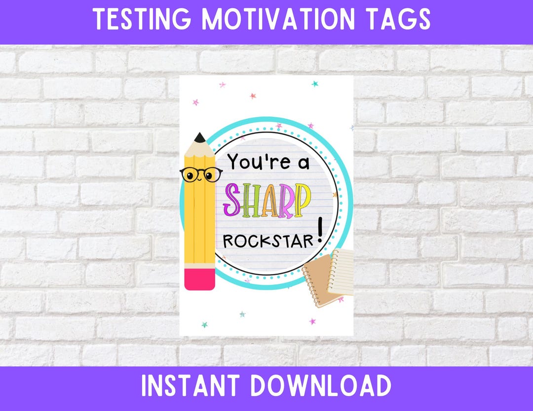 Sharp Rockstar Pencil Gift Tag Template: Teacher Appreciation (instant ...