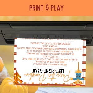 Pass the Pumpkin Game Fall, Halloween Printable, Left Right Game ...
