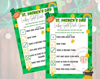 St. Patrick's Day Game - Printable St. Patrick's Day Dice Game - St ...