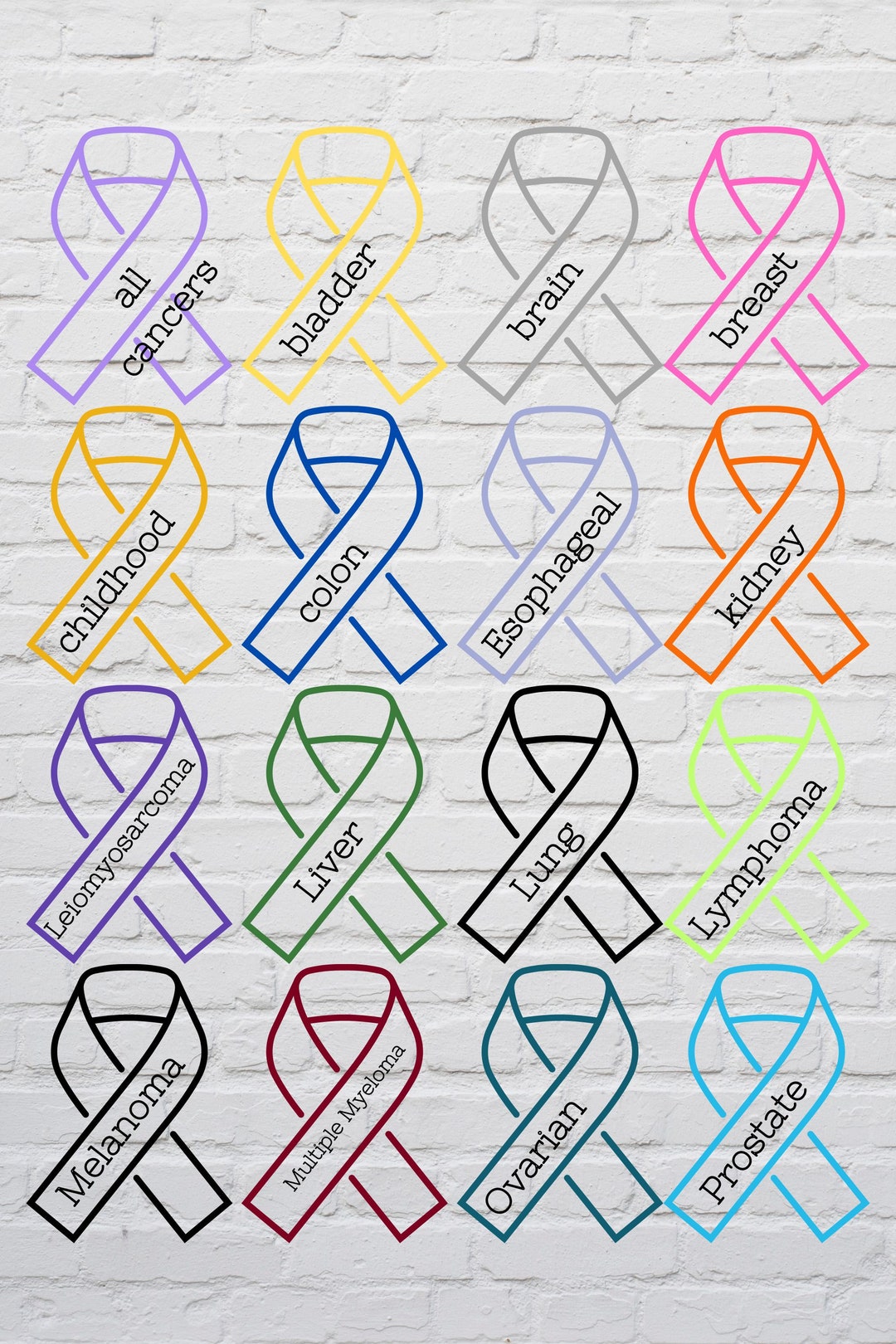 Cancer Ribbon Stickers, Cancer Stickers, Survivor, and Cancer Awareness ...