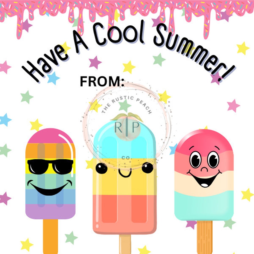 Have a Cool Summer Tags, Summer Favor School Gift Tags, Personalized ...