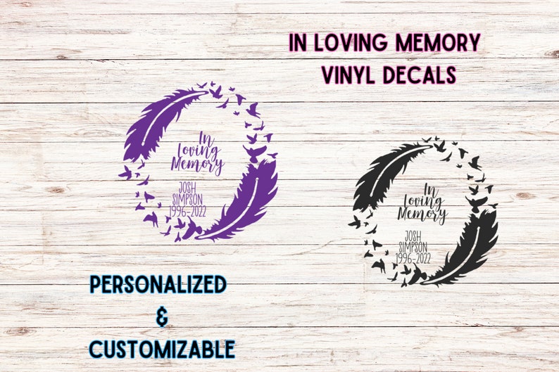 In Loving Memory Vinyl Decal Customized Name and Date - Etsy