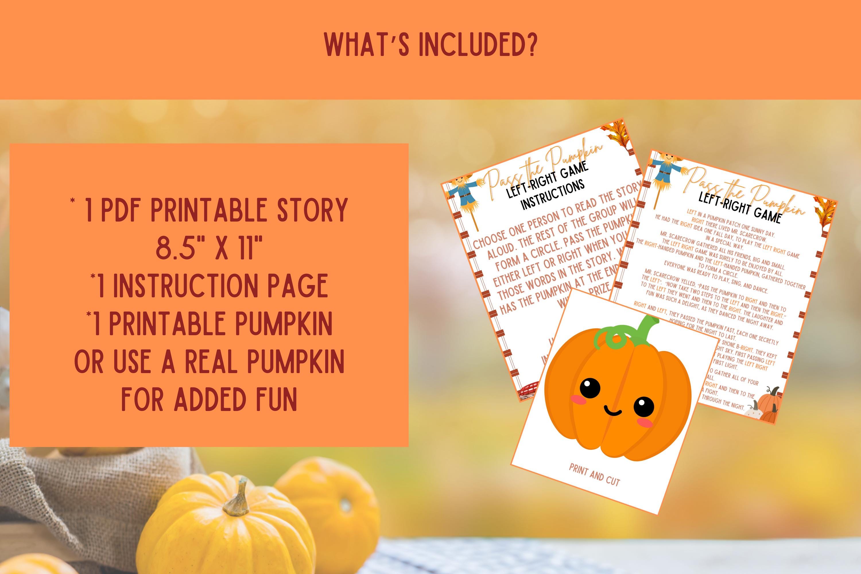 Pass the Pumpkin Game Fall, Halloween Printable, Left Right Game ...