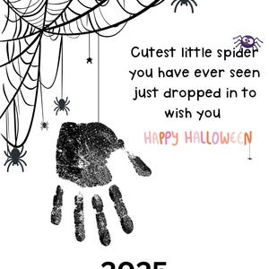 Halloween Spider Handprint Art: Keepsake Craft (digital Download, 8 ...
