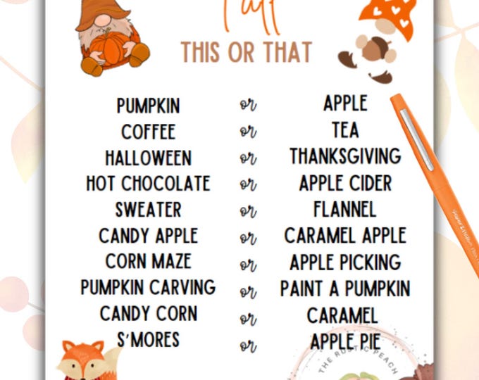 What's Your Pie Name Game With Name Tags and Sign, Fall Thanksgiving ...