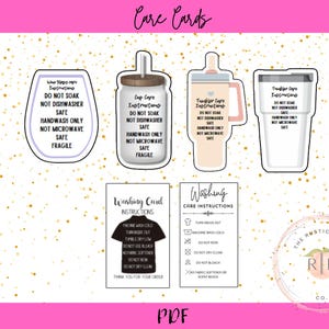 Care Instructions Bundle, Print and Cut Instructions, Sublimation Care ...