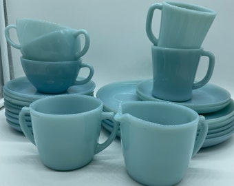 Fire King Turquoise Delphite Blue Plates - Etsy