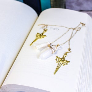 Fantasy High Fae Sword Gold Chain Bookmark With Charm and Tassel ...