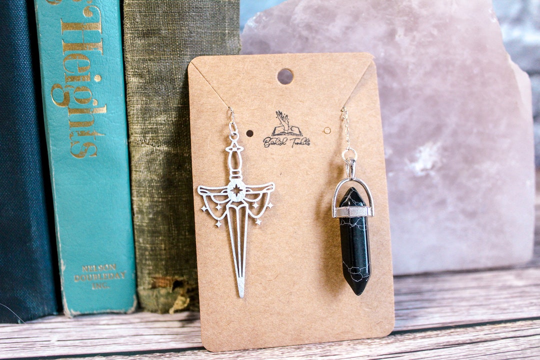 Fantasy High Fae Beautiful Silver Sword Chain Bookmark With Charm and ...