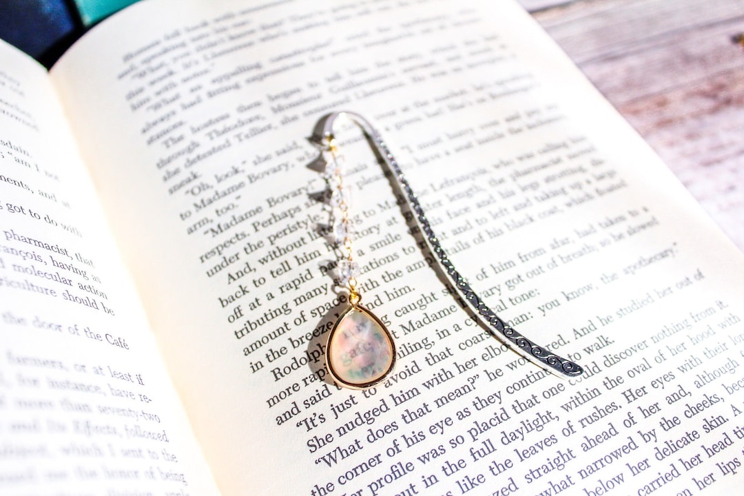 Opal Drop Cottagecore Crystal Pendant Metal Hook Bookmark With Glass ...