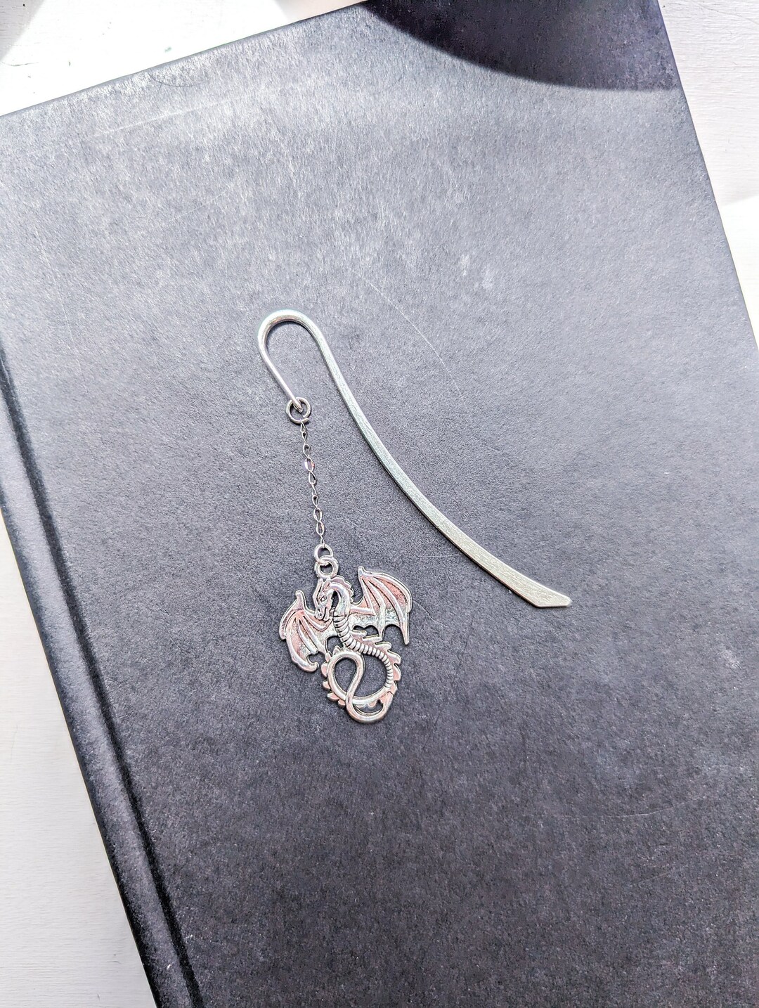Silver Flying Dragon Metal Hook Bookmark With Silver Chain - Etsy