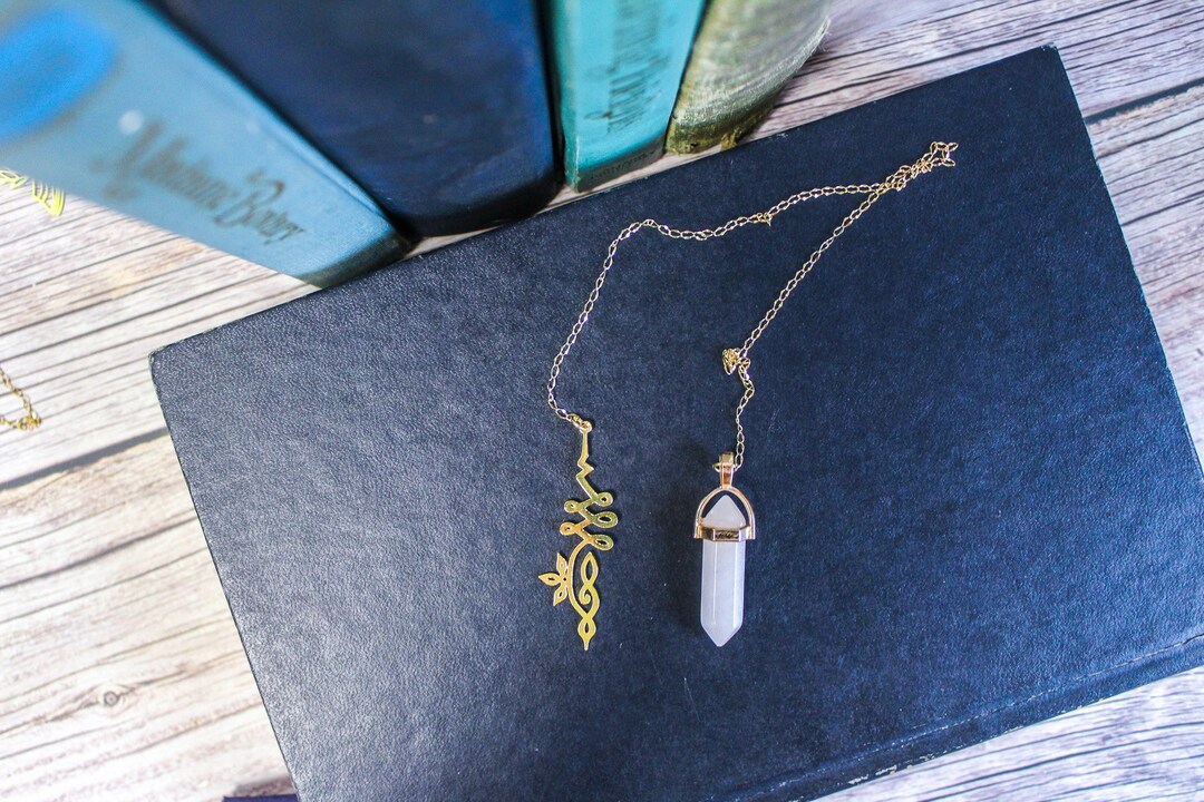 Gold Unalome Flower Chain Bookmark With Charm and White Tassel and ...