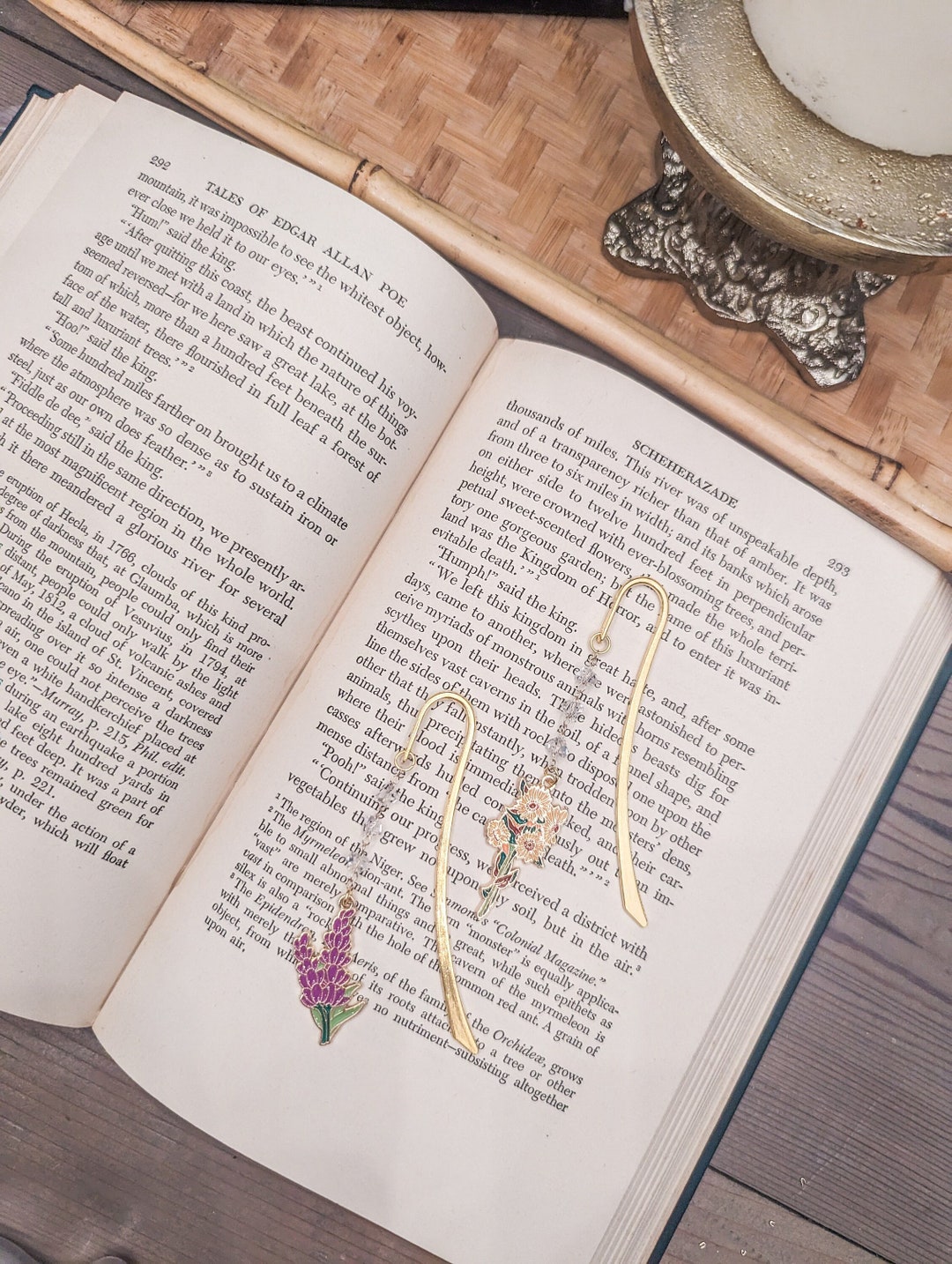 Sunflower Enamel Bookmark, Lilac Flower Enamel Bookmarks, Fairycore ...