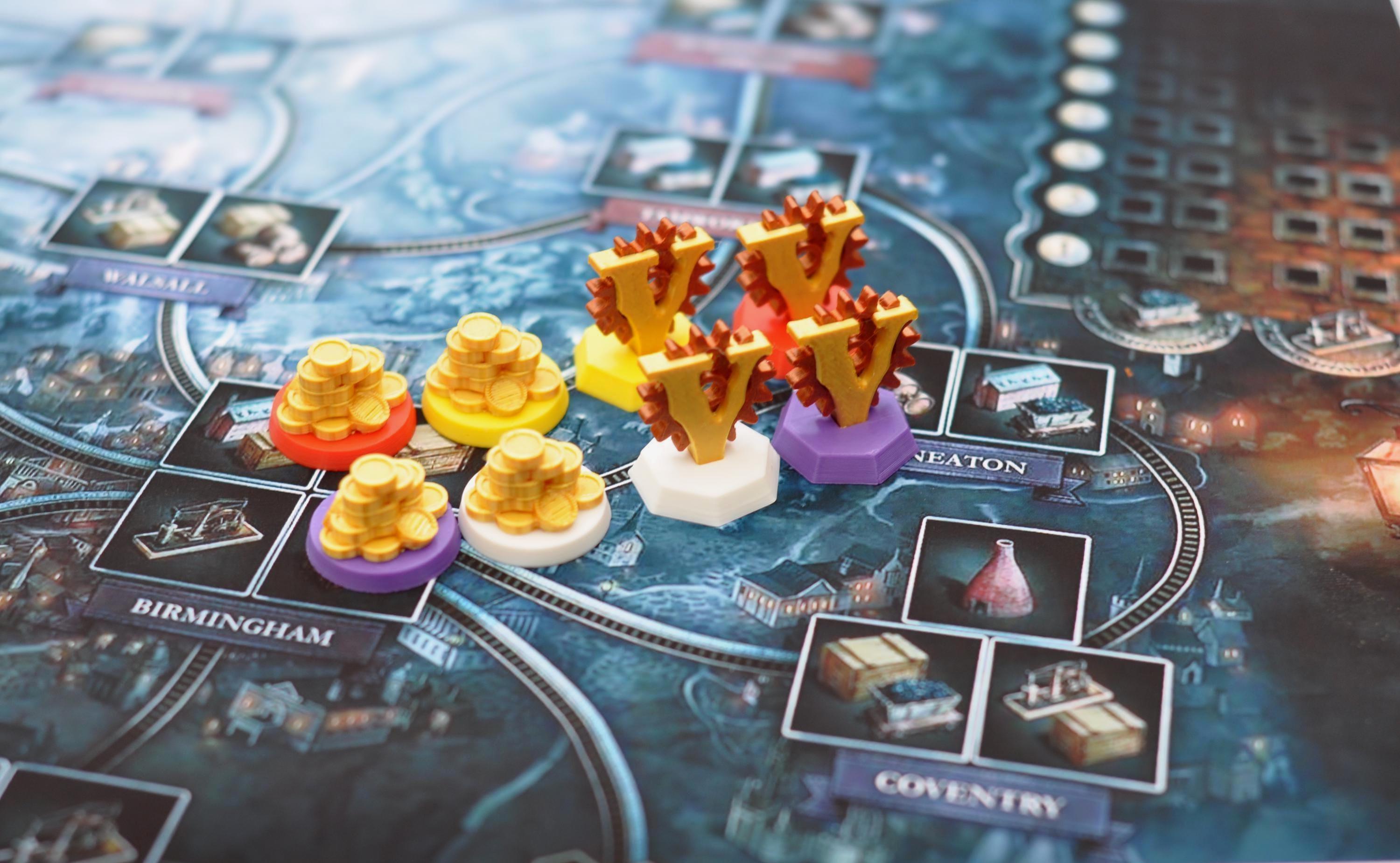 Victory Points and Income Tokens – Player Colors Set Compatible With ...